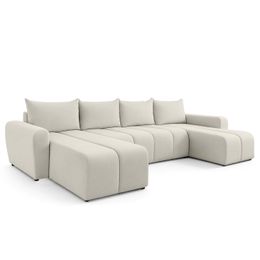 WOHNLANDSCHAFT Ferrande Beige 318/149/91 cm mit Bettkasten Schlaffunktion Design