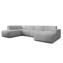 WOHNLANDSCHAFT Didim Hellgrau 378/220/78 cm &ndash; gro&szlig;es Sofa stilvoll & bequem L
