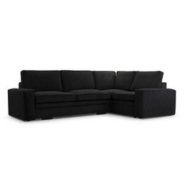 ECKSOFA L Form Treville Schwarz 296/196/94 cm &ndash; Rechts, mit Bettkasten und Schlaffunktion