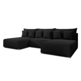 WOHNLANDSCHAFT Ederra U Dunkelgrau Stoff 300/190/91 cm &ndash; gro&szlig;es Sofa mit Schlaffunktion
