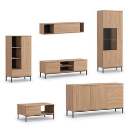 WOHNWAND Queba 2 Hikora 440/190/60 cm Stilvolles Design Modern