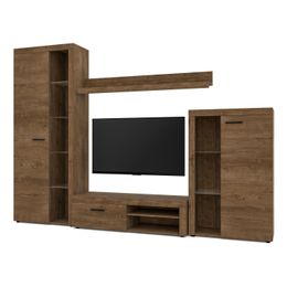 WOHNWAND Spacoro Eiche, Lefkas 270/190/41 cm Wohnwand Modern ohne LED
