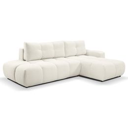 ECKSOFA L Form Hosio Cremewei&szlig; 286/177/88 cm Rechts mit Schlaffunktion