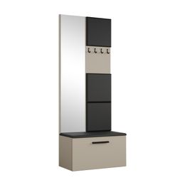 GARDEROBENSCHRANK Rosanno III Kaschmir 80,6/204/40 cm &ndash; Modern, mit Spiegel und Kleiderhaken