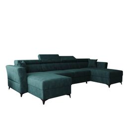WOHNLANDSCHAFT Ribella T&uuml;rkis 345/180/100 cm mit Schlaffunktion