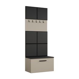 GARDEROBENSCHRANK Rosanno I Kaschmir 80,6/204/40 cm &ndash; Modern, mit Kleiderhaken