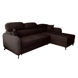 ECKSOFA L Form Ribella 5 Schokobraun 265/180/100 cm Rechts mit Schlaffunktion