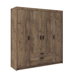 KLEIDERSCHRANK Storicos Eiche Lefkas 176,3/190,5/53 cm - 4T2S Modern mit Schubladen