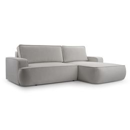ECKSOFA L Form Ablia Hellgrau 267/168/87 cm mit Schlaffunktion R