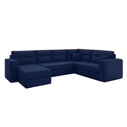 WOHNLANDSCHAFT Lovere Dunkelblau 314/217/90 cm mit Schlaffunktion Bettkasten Modern