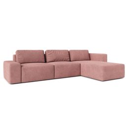 ECKSOFA L Form Arkleton Rosa 360/180/93 cm Rechts Bequem & Modern