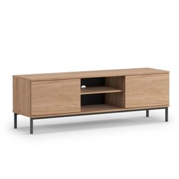 LOWBOARD Queba 2T Hellbraun 150/50/41 cm &ndash; TV Board Holzoptik modern
