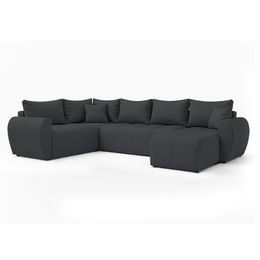 WOHNLANDSCHAFT Malatya U Form MAX Dunkelgrau 311/145/80 cm mit Schlaffunktion