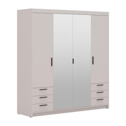 KLEIDERSCHRANK Storicos Beige 176,3/190,5/53 cm - 4T6S Modern mit Schubladen und Spiegel