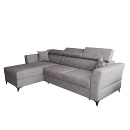 ECKSOFA L Form Ribella Grau 265/180/100 cm Links mit Schlaffunktion