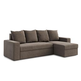ECKSOFA L Form Climpy Braun 242/145/98 cm &ndash; mit Schlaffunktion und Bettkasten