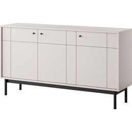 SIDEBOARD Cypressa 3T Beige 154/83/39 cm &ndash; mit Beinen auf Gestell