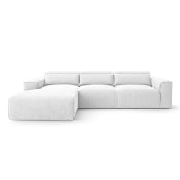 ECKSOFA L Form Ruyam Perlwei&szlig; 310/165/78 cm &ndash; Schlaffunktion Links