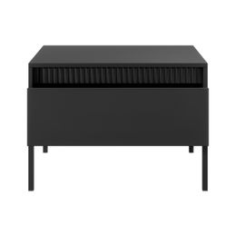 COUCHTISCH Trentinis 1S Schwarz 68/48,4/68 cm &ndash; Geriffelten Fronten