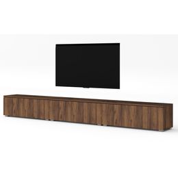LOWBOARD Loriano 3x100 Nussbaum Warmia 300/36,5/32 cm &ndash; H&auml;ngend und Stehend