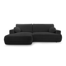 ECKCOUCH L Form Peoni Schwarz 267/168/87 cm mit Schlaffunktion L