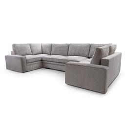WOHNLANDSCHAFT Treville U Grau 378/196/93 cm &ndash; mit Bettkasten und Schlaffunktion