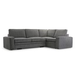 ECKSOFA L Form Treville DunkelGrau 296/196/94 cm &ndash; Rechts, mit Bettkasten und Schlaffunktion