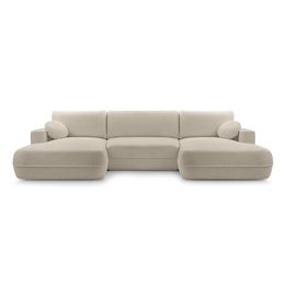 WOHNLANDSCHAFT Peoni Beige 364/168/87 cm mit Schlaffunktion