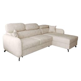 ECKSOFA L Form Ribella 5 Creme 265/180/100 cm Rechts mit Schlaffunktion