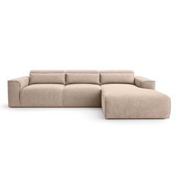 ECKSOFA L Form Ruyam Beige 310/165/78 cm &ndash; Schlaffunktion Rechts