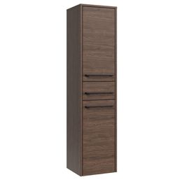 Badplaats BADEZIMMERSCHRANK Florence mit 2 T&uuml;ren Walnuss Braun - 30 x 35 x 130 cm