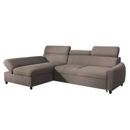 ECKSOFA L Form Olettio Mini Braun 260/170/96 cm Links mit Schlaffunktion