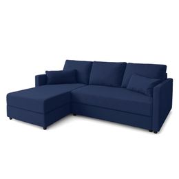 ECKSOFA L Form Dolceo Blau 226/140/78 cm &ndash; Schlaffunktion Universell Rechts Links