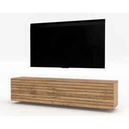 LOWBOARD ZIVOLLI 160 Wotan, Wotan Lamellen 160/34/40 cm &ndash; TV-H&auml;ngeschrank mit Lamellenfront