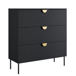 SIDEBOARD Brunelli 3S Schwarz 100/100,7/40 cm &ndash; mit ger&auml;umigen Schubladen