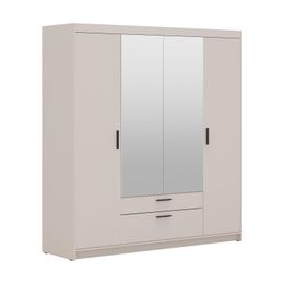 KLEIDERSCHRANK Storicos Beige 176,3/190,5/53 cm - 4T2S Modern mit Schubladen und Spiegel