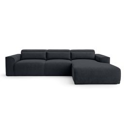 ECKSOFA L Form Ruyam Dunkelgrau 310/165/78 cm &ndash; Schlaffunktion Rechts