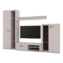 WOHNWAND Spacoro Beige 270/190/41 cm Wohnwand Modern ohne LED