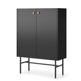 HIGHBOARD Dinley 2T Schwarz 93,2/131,7/39 cm &ndash; mit schwarzen Beinen im minimalistischen Design