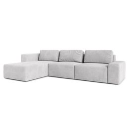 ECKSOFA L Form Arkleton Hellgrau 360/180/93 cm Links Stil & Komfort