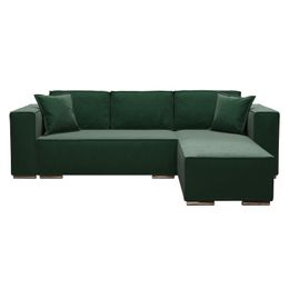 ECKSOFA L Form Vinoria Gr&uuml;n 255/180/82 cm Rechts mit Schlaffunktion