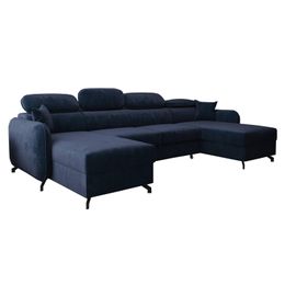 WOHNLANDSCHAFT Ribella 5 Blau 345/180/100 cm mit Schlaffunktion