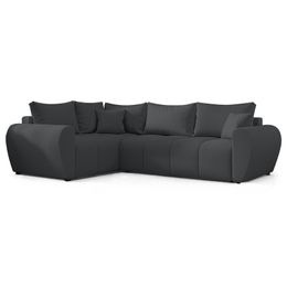 ECKSOFA L Form Malatya MAX Dunkelgrau 246/145/80 cm stilvolle mit Schlaffunktion L