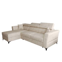 ECKSOFA L Form Ribella Beige 265/180/100 cm Links mit Schlaffunktion
