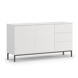 SIDEBOARD Queba 2T 3S Wei&szlig; 150/80/41 cm &ndash; mit Schubladen und viel Stauraum