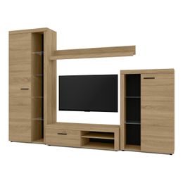 WOHNWAND Spacoro Ge&ouml;lte Eiche 270/190/41 cm Wohnwand Modern ohne LED