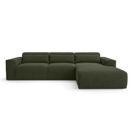 ECKSOFA L Form Ruyam Gr&uuml;n 310/165/78 cm &ndash; Schlaffunktion Rechts