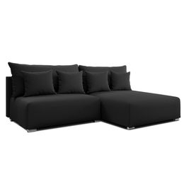 ECKSOFA L Form Ederra Dunkelgrau 208/190/91 cm &ndash; gro&szlig;es Sofa mit Schlaffunktion R