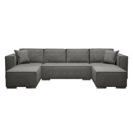 WOHNLANDSCHAFT Vinoria Dunkelgrau 327/180/82 cm mit Schlaffunktion