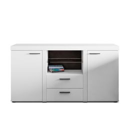 SIDEBOARD Spacoro 2F2S Wei&szlig; Matt 156,4/82/40,3 cm &ndash; Schubladenschrank Kommode Modern